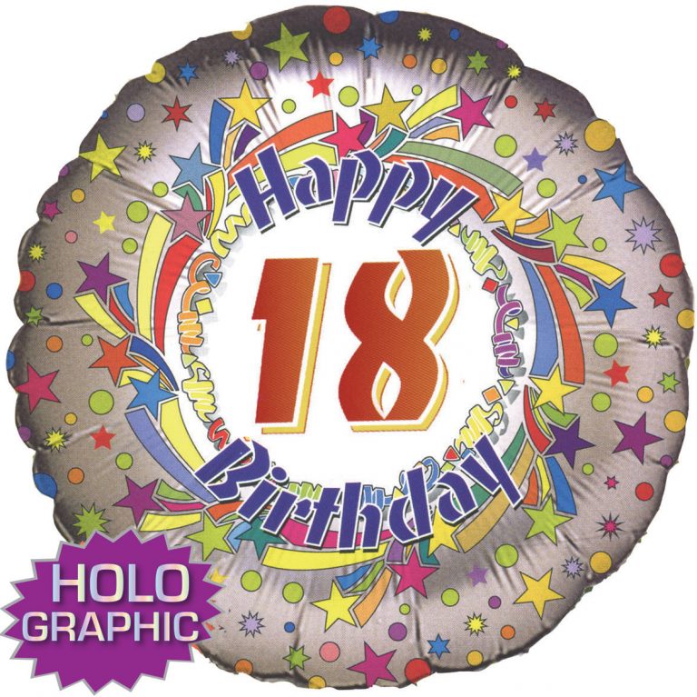 Blue 18 Number large foil balloons